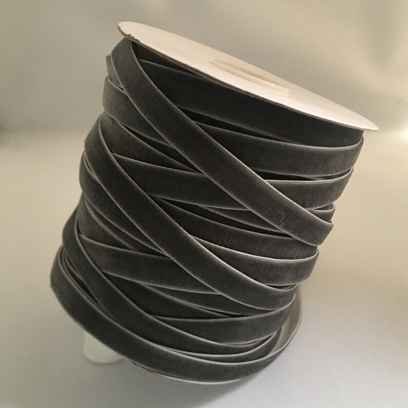 Dark Grey Velvet Ribbon Grey Wide Velvet Ribbon Velvet Trim | Etsy