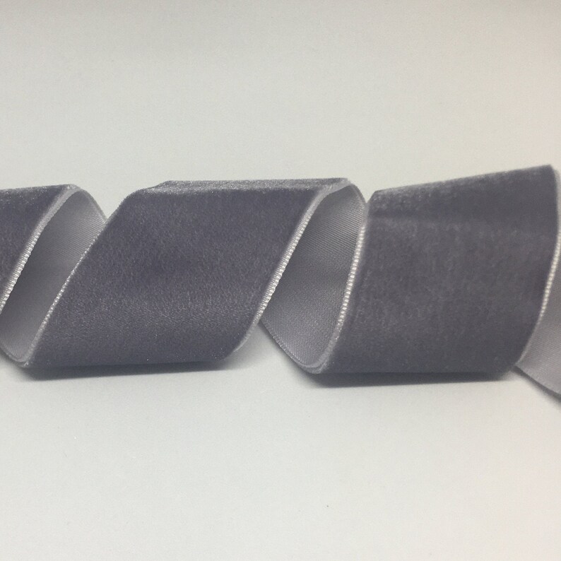 Dark Grey Velvet Ribbon Grey Wide Velvet Ribbon Velvet Trim | Etsy
