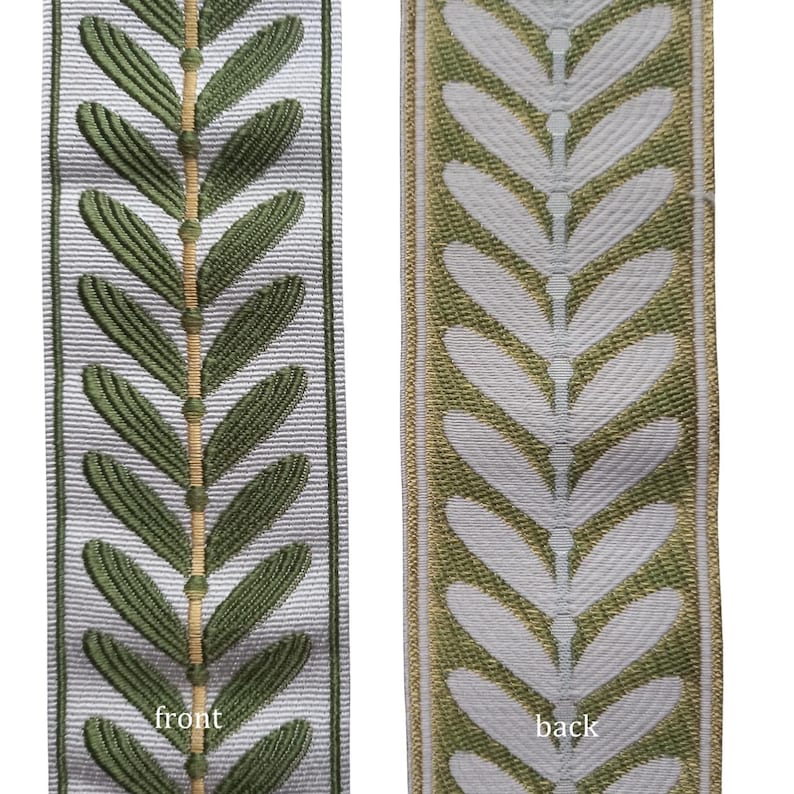 Green Leaf Curtain Trim 2 1/2 Inch: Drapery Fabric Edging Tape - Etsy