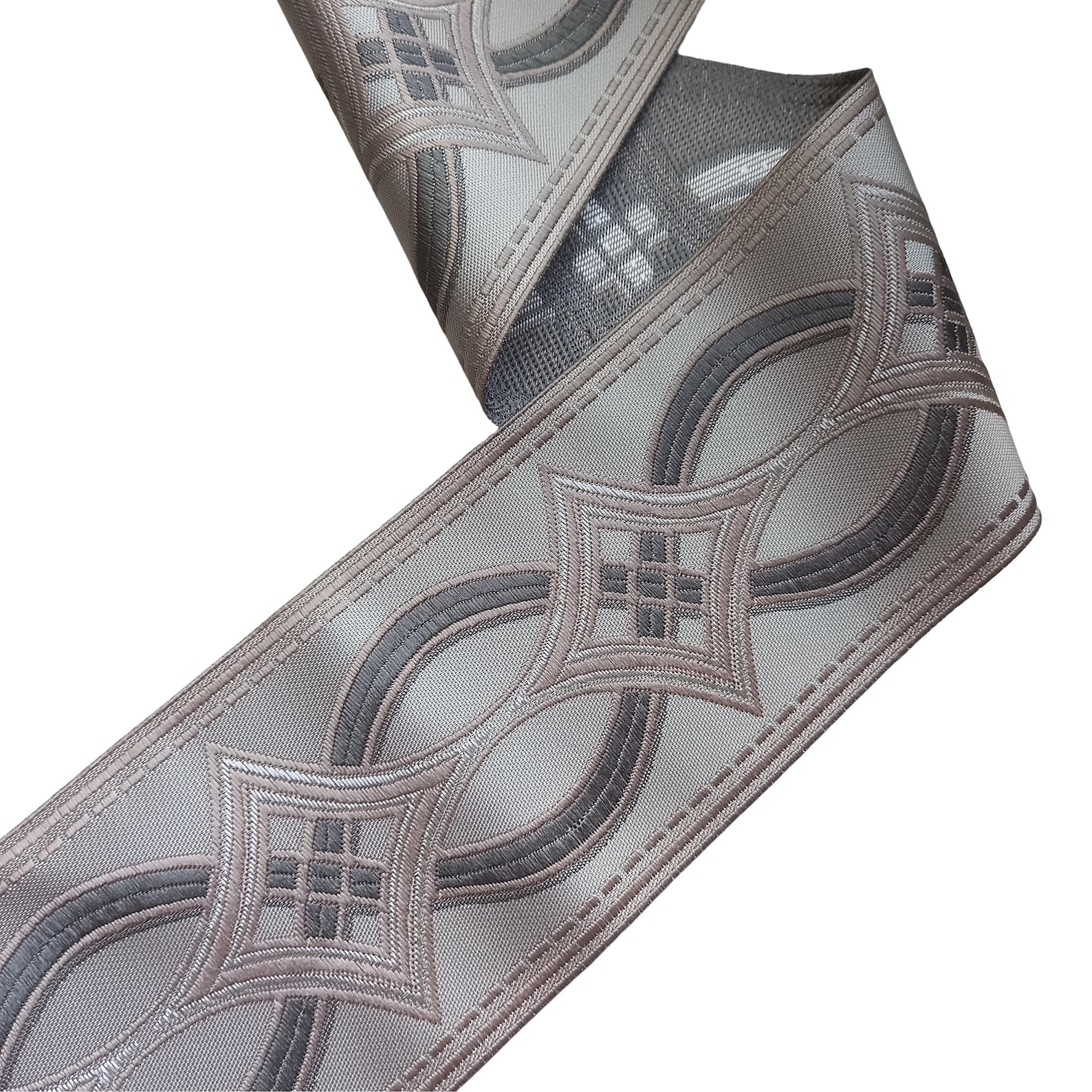 Gray Damask Curtain Trim 2 - 3 1/2 Inch, Drapery Edging Fabric Tape - Etsy