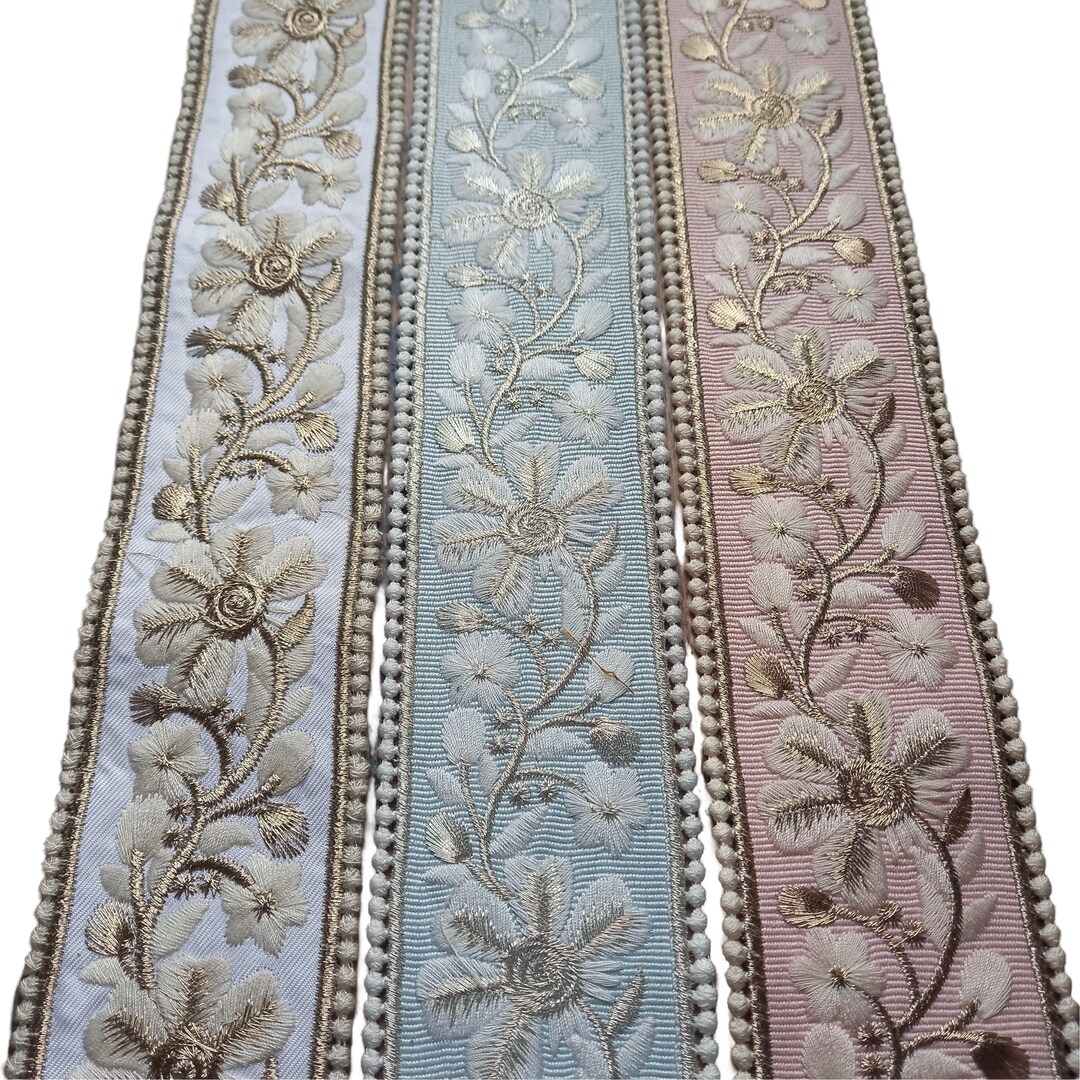 Floral Curtain Trim for Drapery by the Yard, 2 1/2 Inch 60mm ...