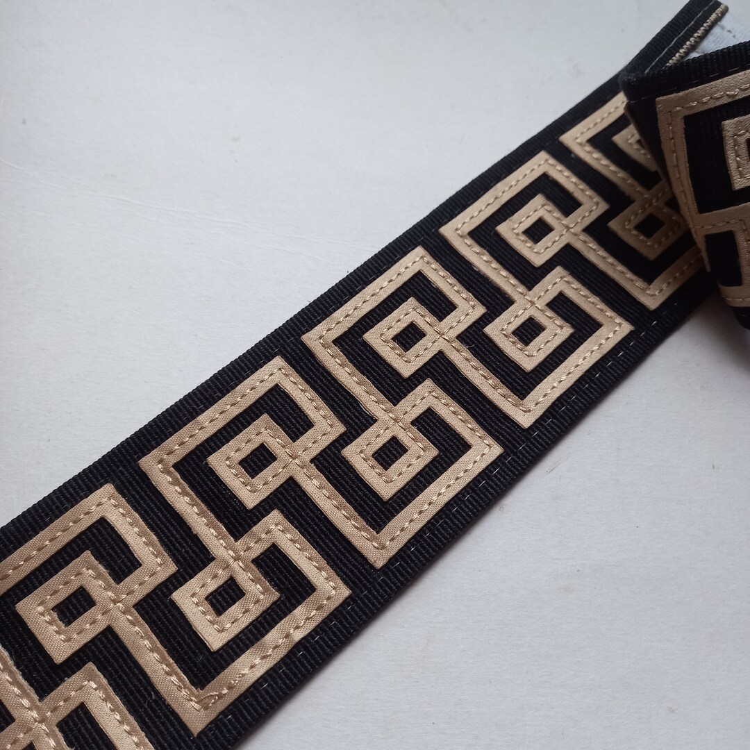 Black Curtain Fabric Trim Tape Ribbon for Drapery, Designer Upholstery ...
