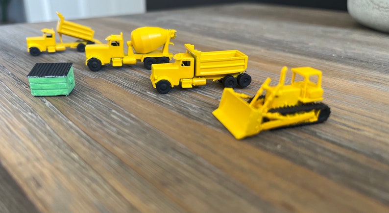 N SCALE 1:160 CONSTRUCTION Scene 5-pk Dump Truck, Cement Truck ...