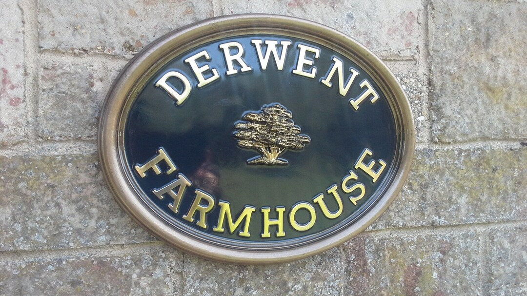 Large Colored Oval Bespoke House Name & Number Sign. - Etsy