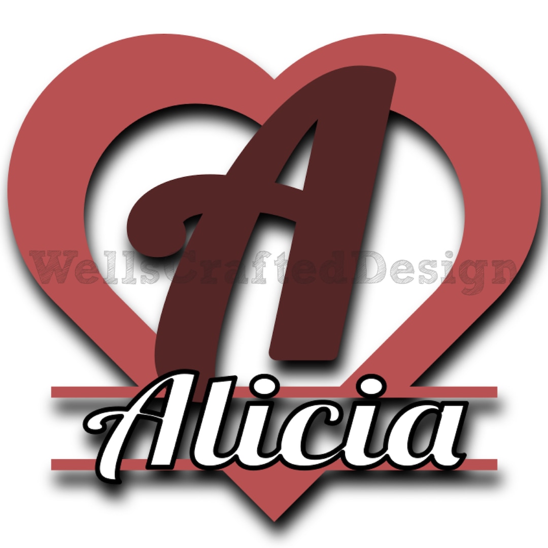 Split Heart Monogram SVG, Heart-shaped Monogram Frame Alphabet; Digital ...