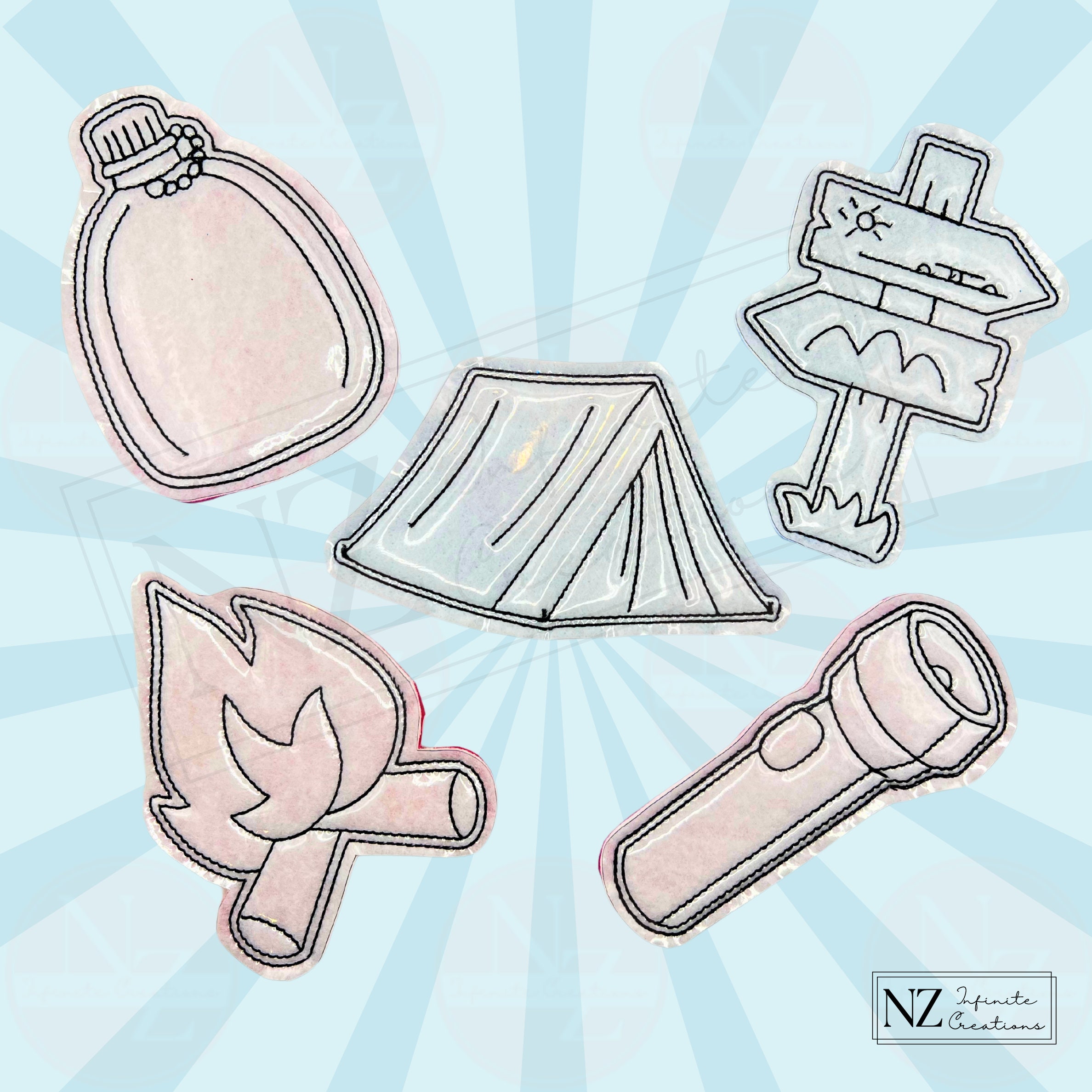 Camping - Color & Recreate Reusable Coloring Set of 5 - Etsy