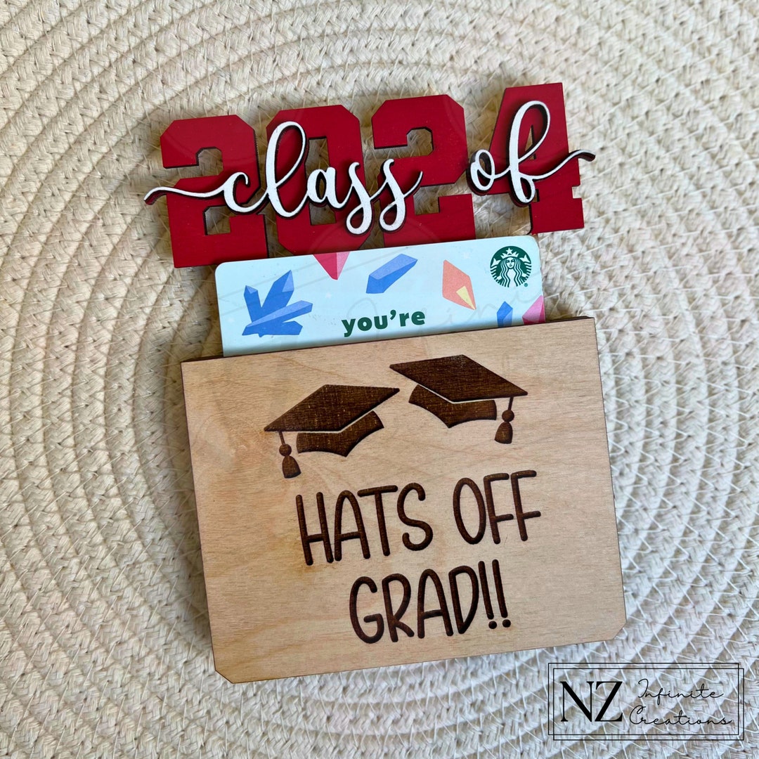 Graduation Gift Card Holder - Hats off Grad!! Class of [year ...