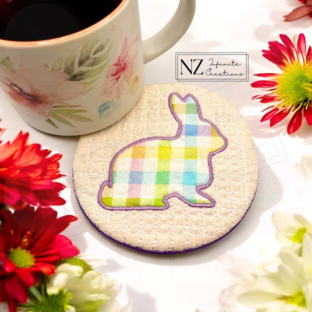 Easter Mug Rug, Easter Bunny Coaster, Spring Coffee Bar Decor - Etsy