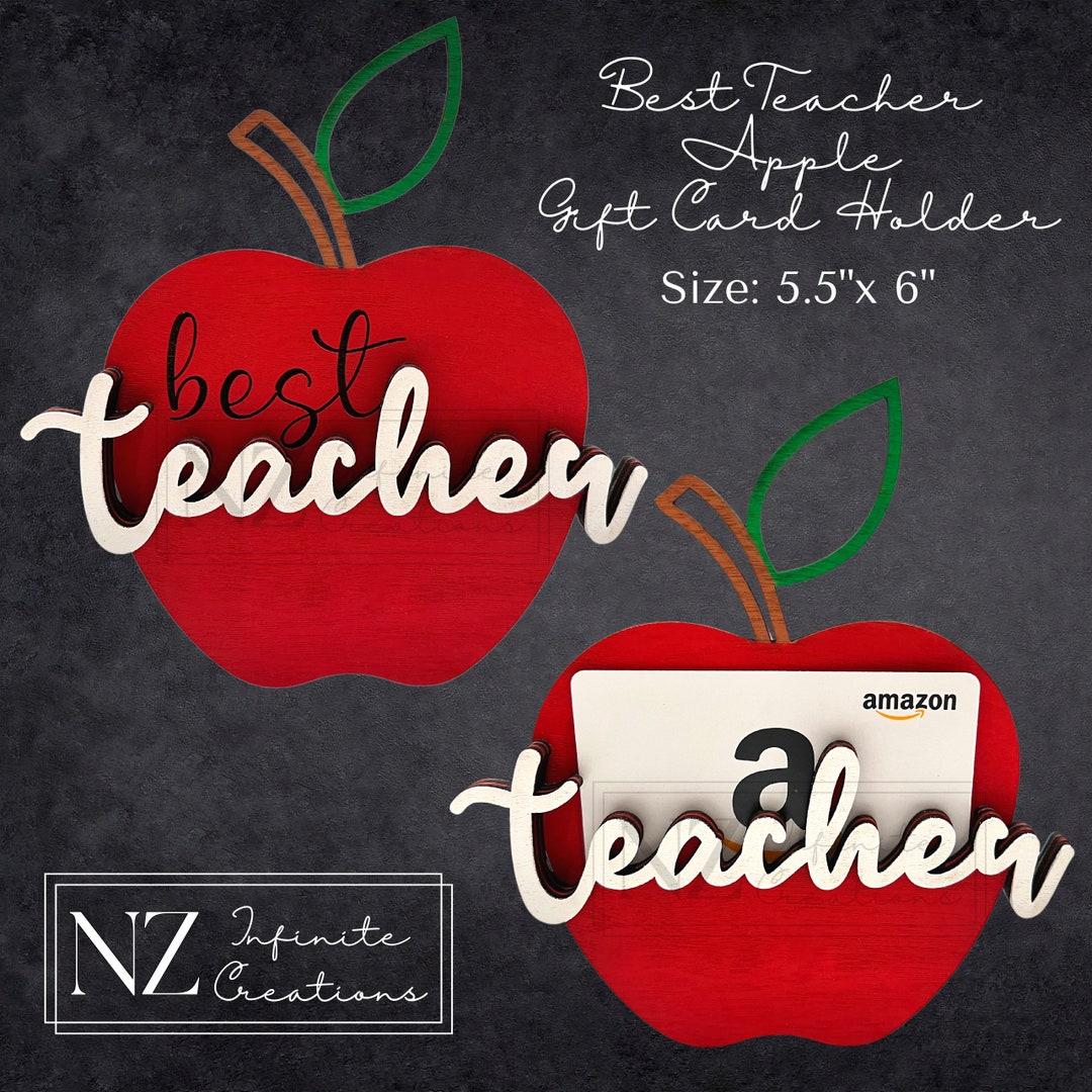 Best Teacher Apple Gift Card Holder Teacher Appreciation - Etsy