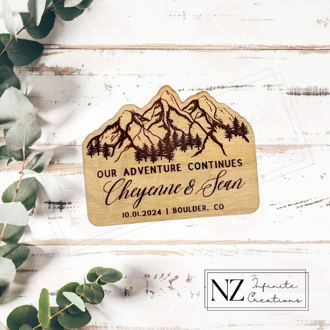 Mountain Themed Wedding - Save the Date Magnets - Personalized Birch ...