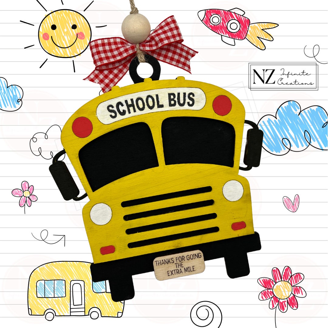 School Bus Shaped Wood Gift Card Holder Ornament - Perfect for Bus ...