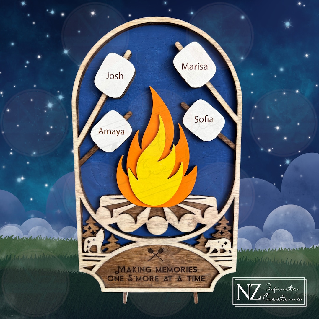 S’mores Family Name Sign – Custom Campfire Decor With Personalized ...