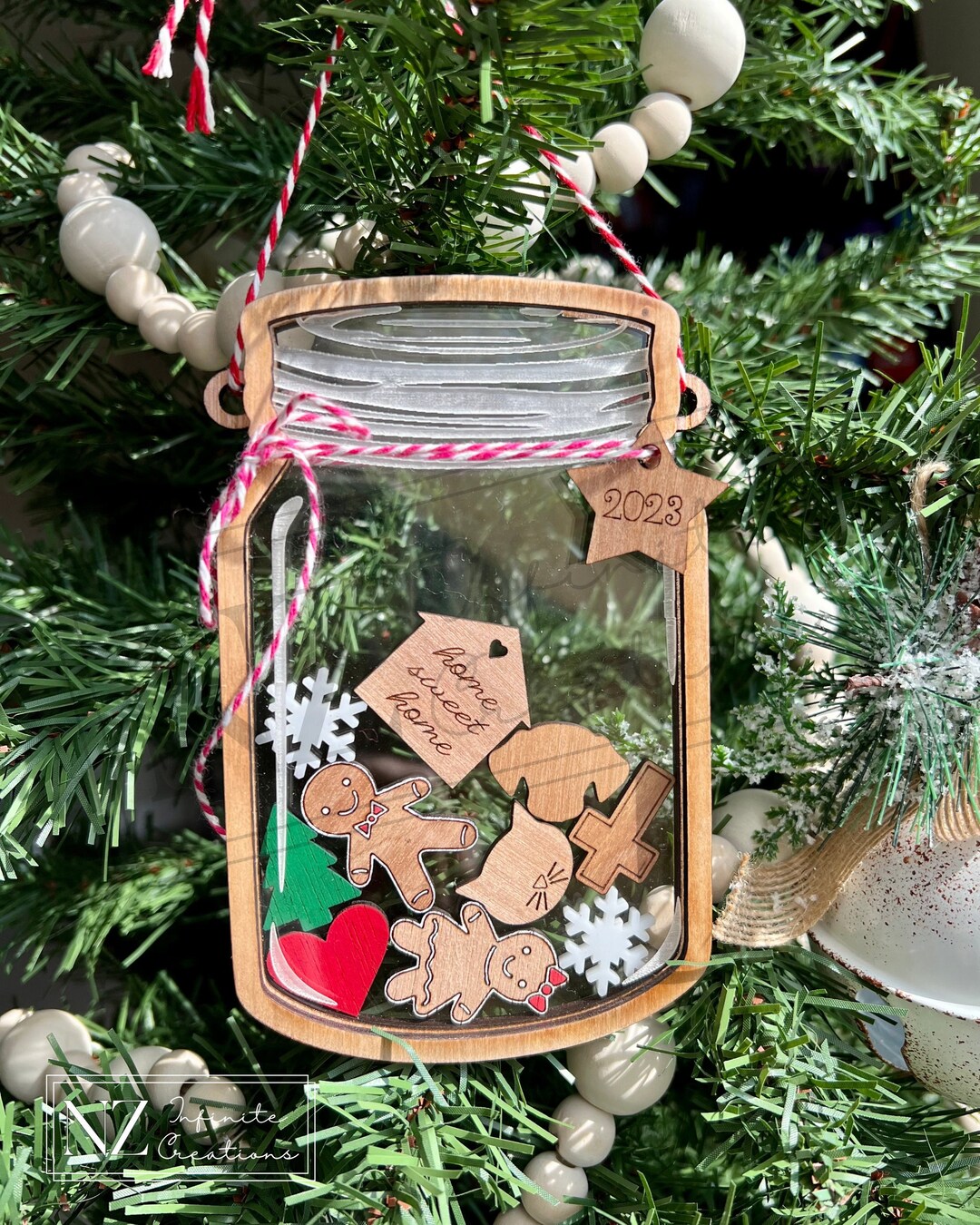 Rustic Wooden Mason Jar Ornament | Build-your-own Family Ornament ...