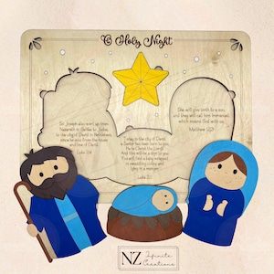 Hand-painted Wooden Nativity Puzzle - 'O Holy Night' - Baby Jesus ...