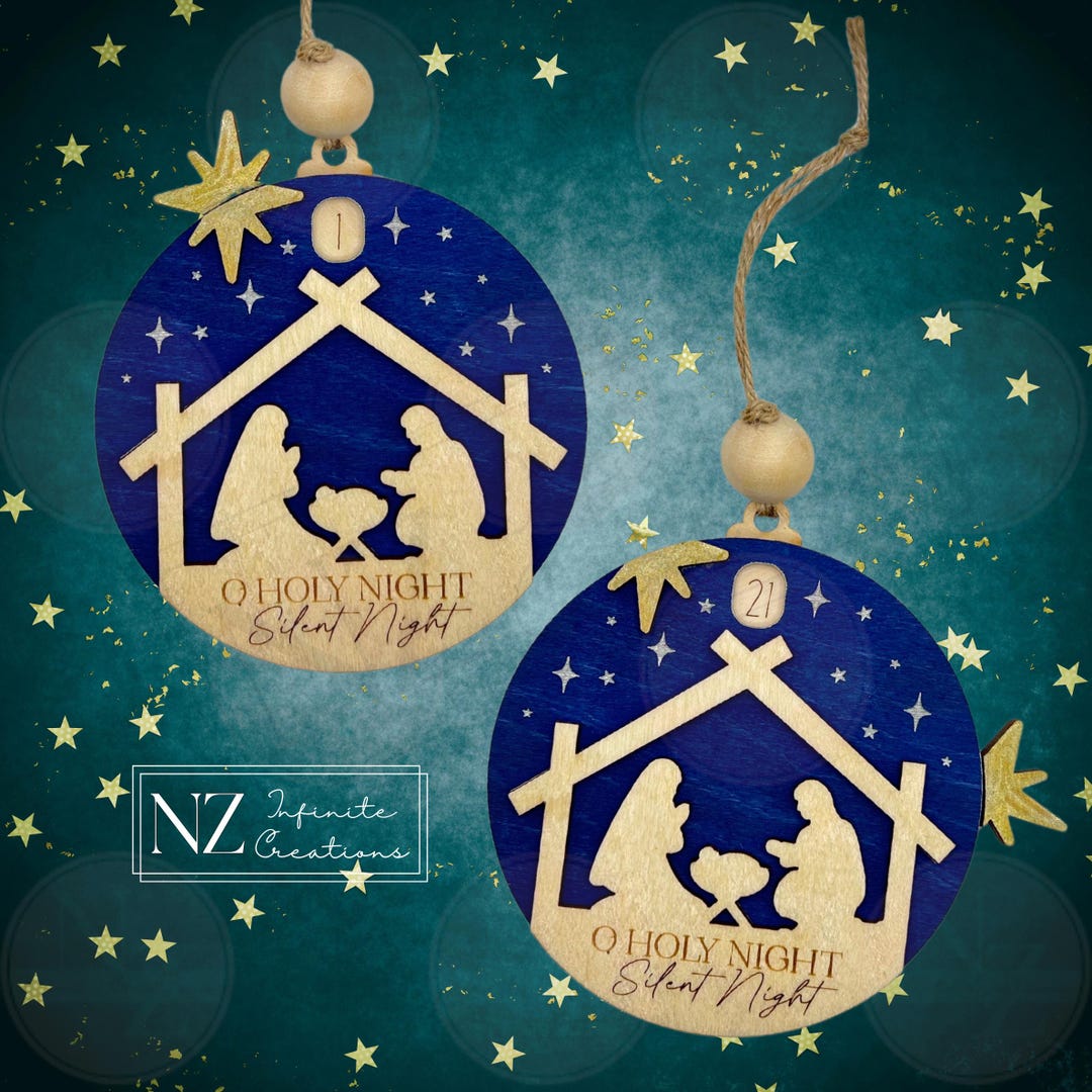 Nativity Countdown to Christmas Ornament | Birth of Jesus Christ ...