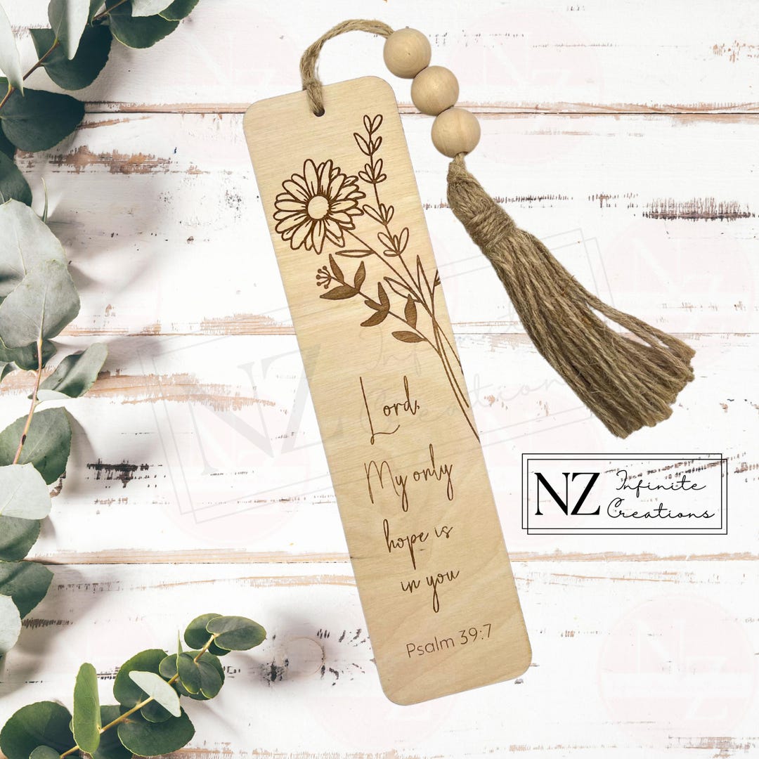 Psalm 39:7 Engraved Wood Bookmark - Inspirational Scripture, 2"x8" With ...