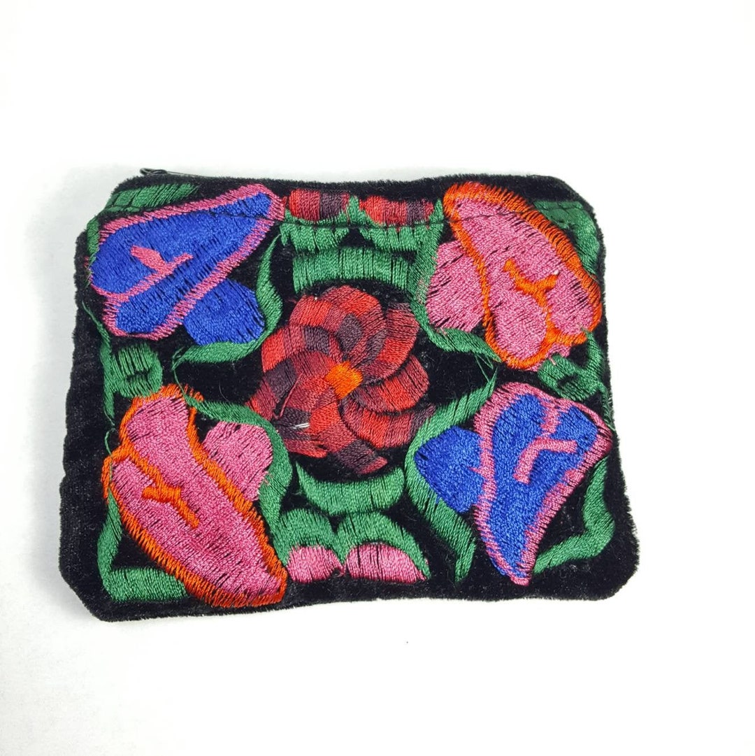Mexican Coin Purse, Embroidered Coin Purse, Mexican Coin Saver, Mini ...