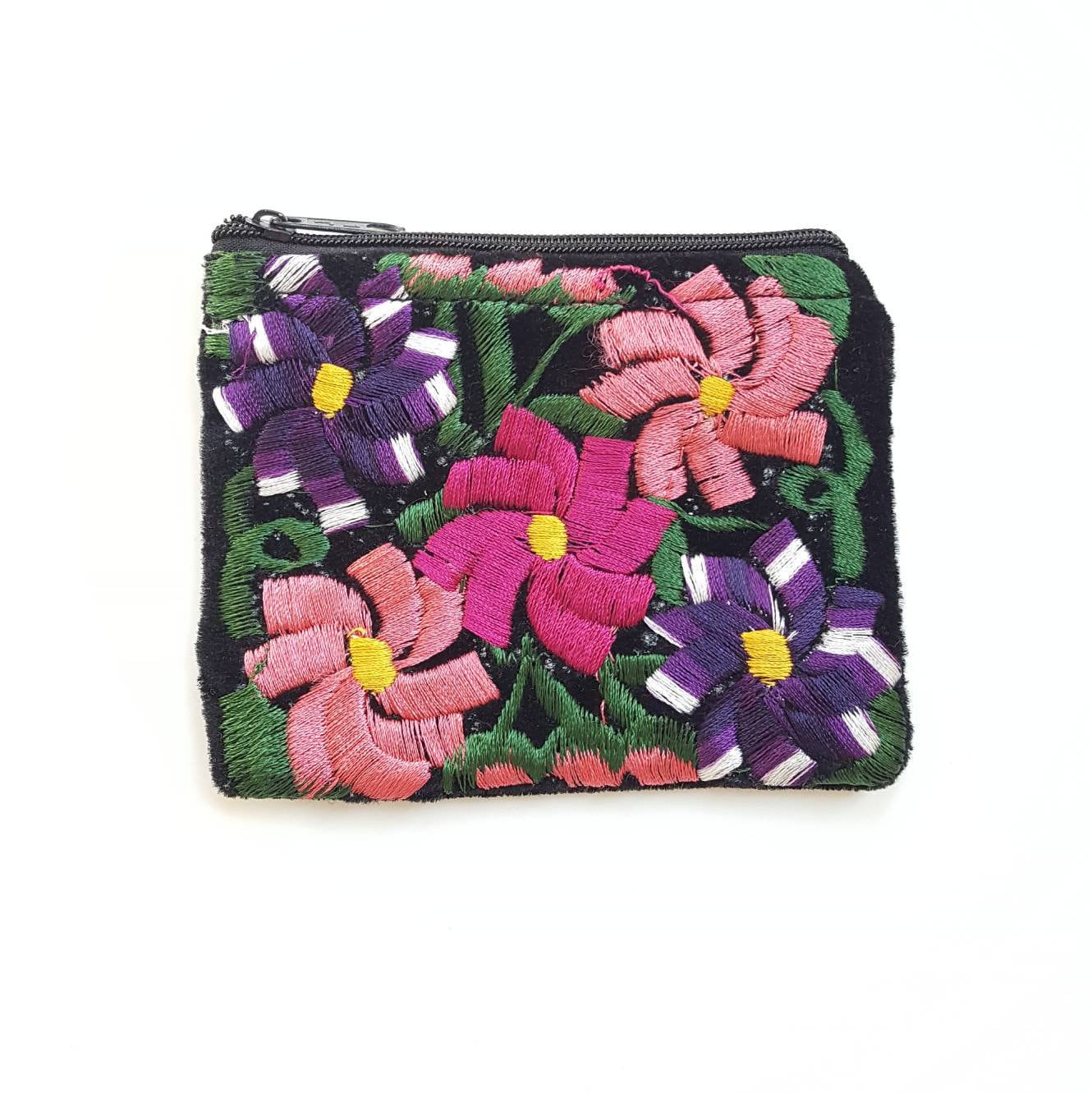 Mexican Coin Purse, Embroidered Coin Purse, Mexican Coin Saver, Small ...