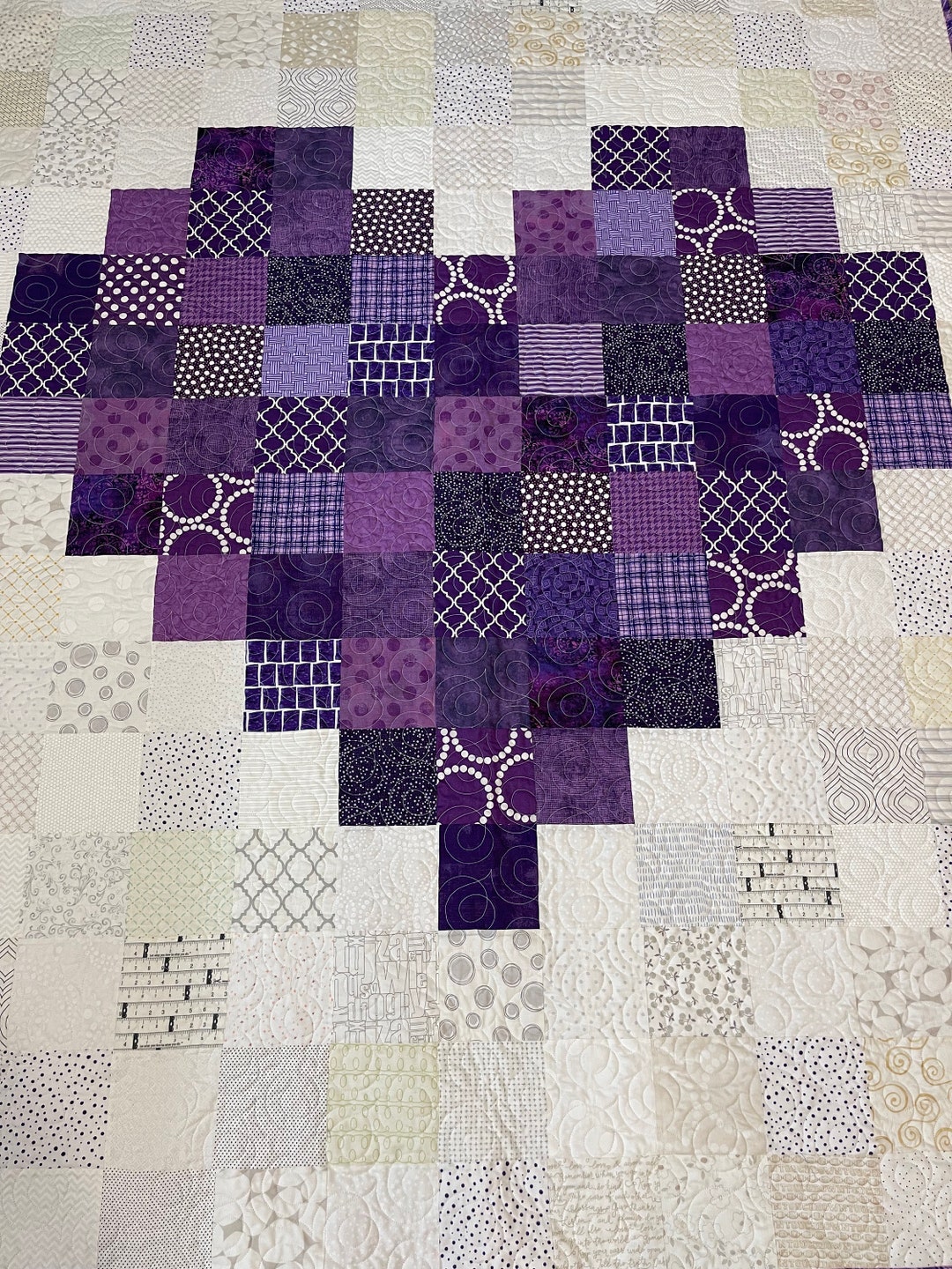 Purple Heart TCU, or KSU Throw Quilt - Etsy