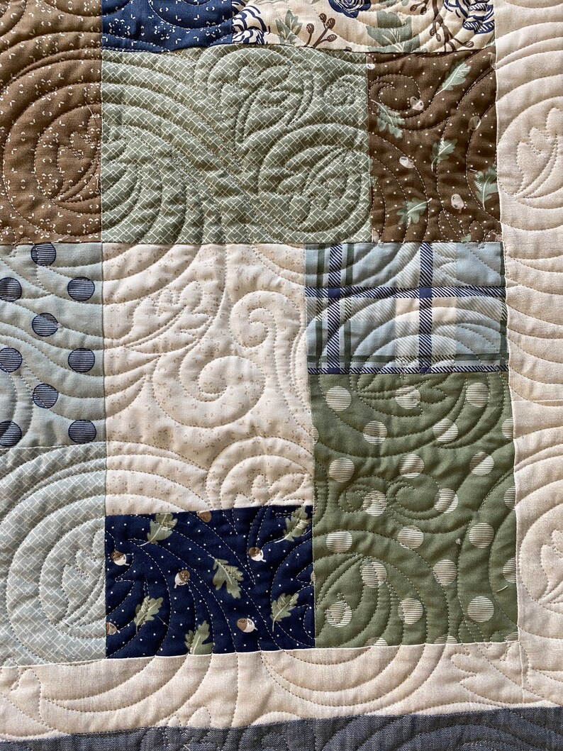 Fall Quilt With Blues and Browns - Etsy