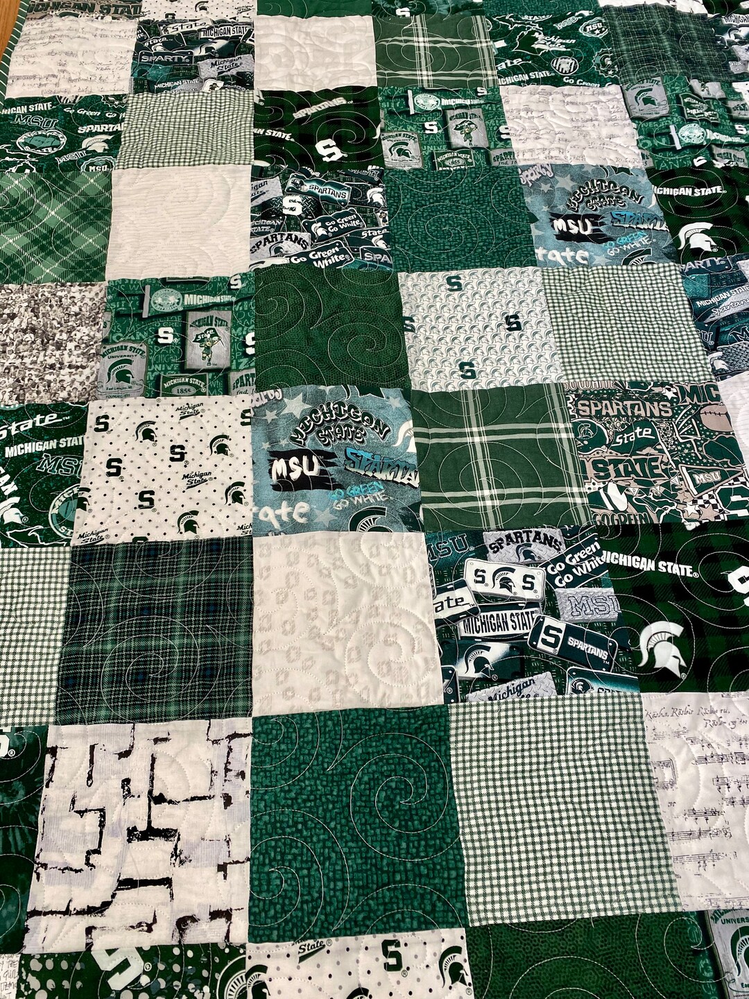 Michigan State Quilt MSU Spartans - Etsy