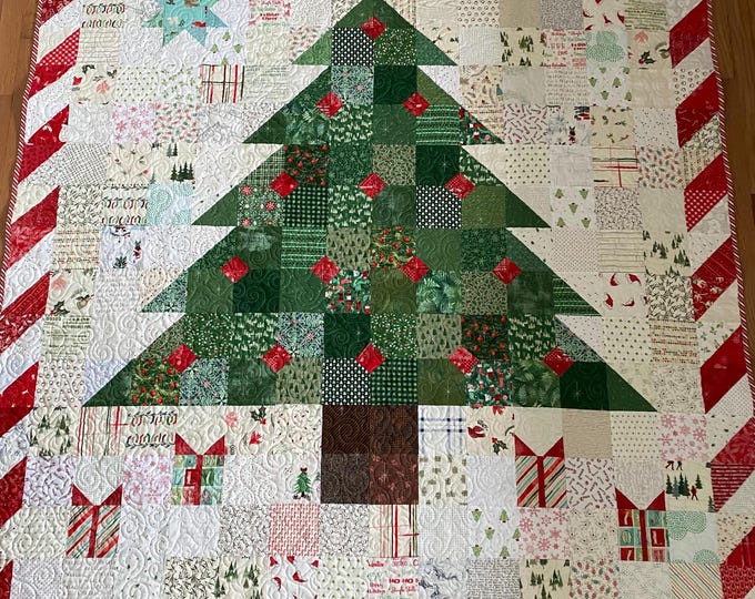 Happy Christmas Tree Quilt - Etsy