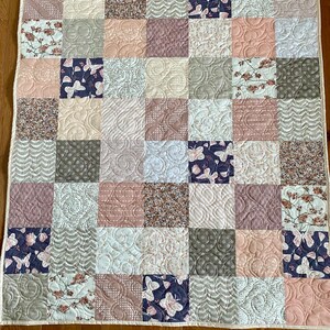 Pink and Purple Baby Girl Quilt Minky Back - Etsy