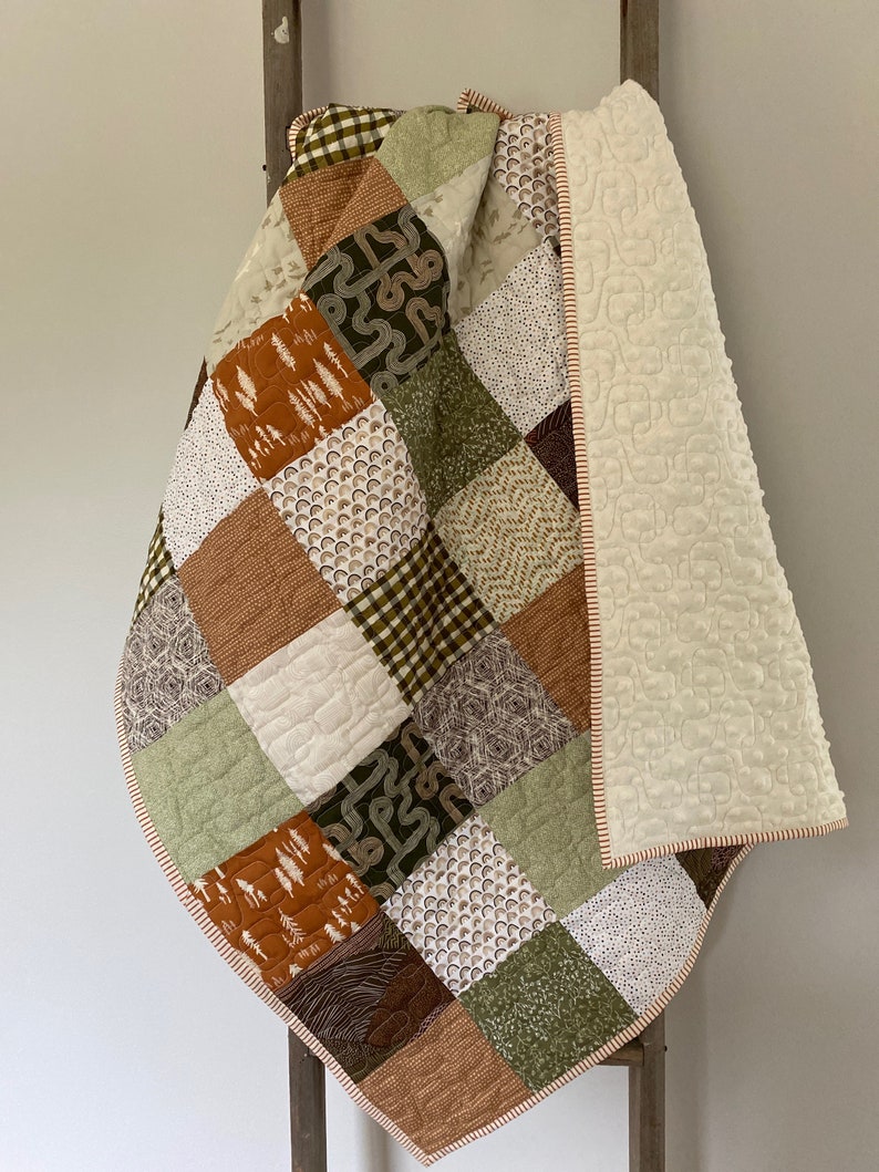 Gender Neutral Baby Quilt Earth Tones - Etsy