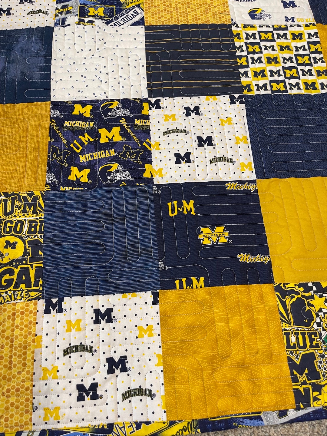 Michigan Quilt University of Michigan - Etsy