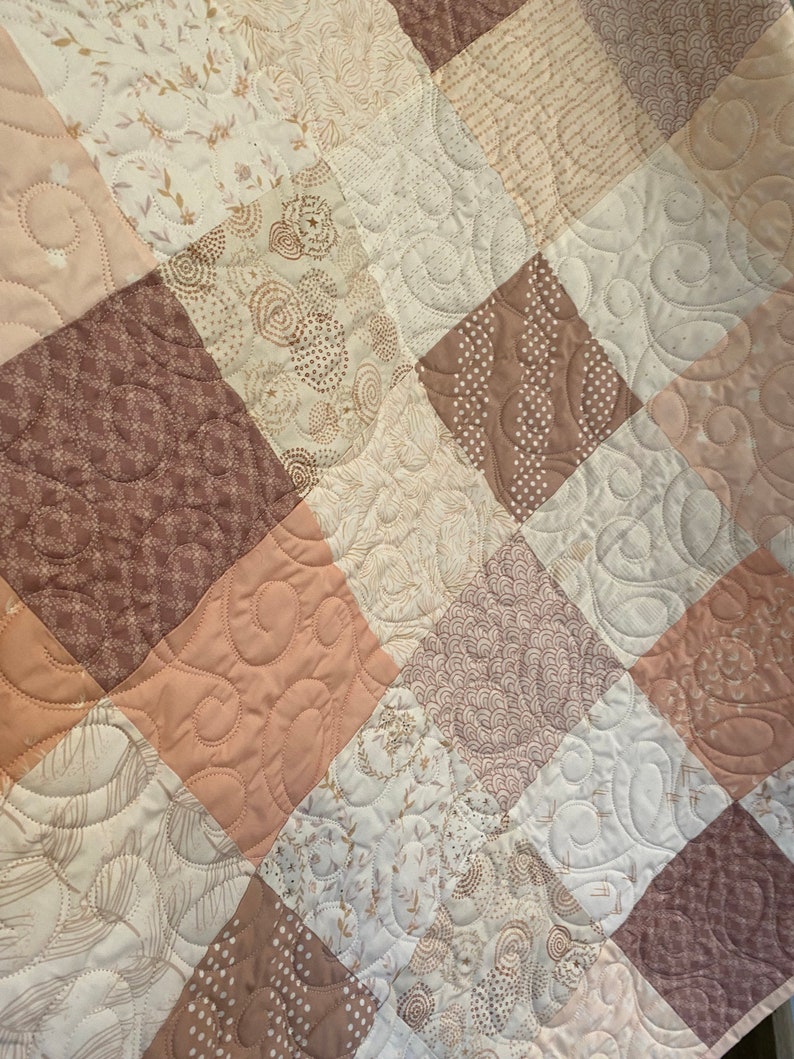 Pink and Purple Baby Girl Quilt Minky Back - Etsy