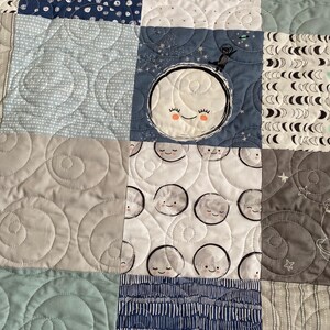 Love You to the Moon Baby Quilt With Minky Back - Etsy