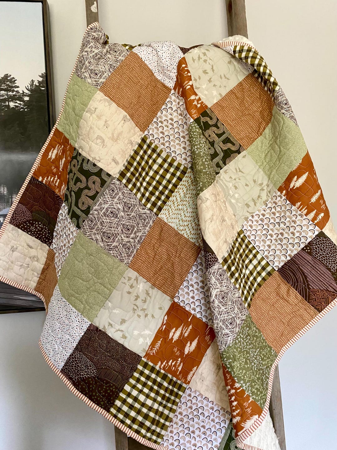 Gender Neutral Baby Quilt Earth Tones - Etsy