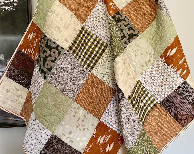 Gender Neutral Baby Quilt Earth Tones - Etsy