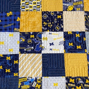 Michigan Twin Size Quilt University of Michigan - Etsy