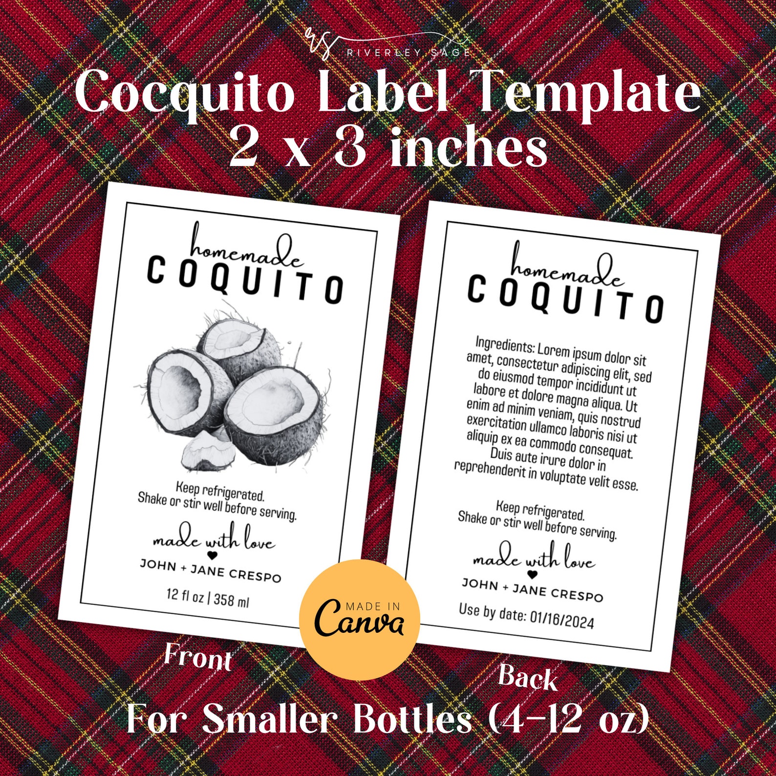 Customizable Coquito Label Template in Canva, Etiqueta De Coquito ...