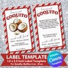 Coquito Bottle Label Template Customizable in Canva, Coquito Labels ...