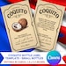 Coquito Bottle Label Template Small Bottles | Editable Canva PDF Front ...