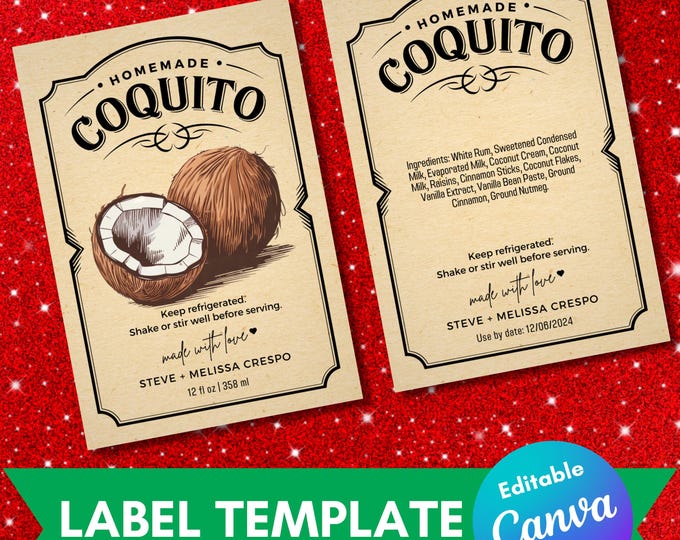Puerto Rico Coquito Label Poppy Flower (amapola) Inspired by Sol's ...