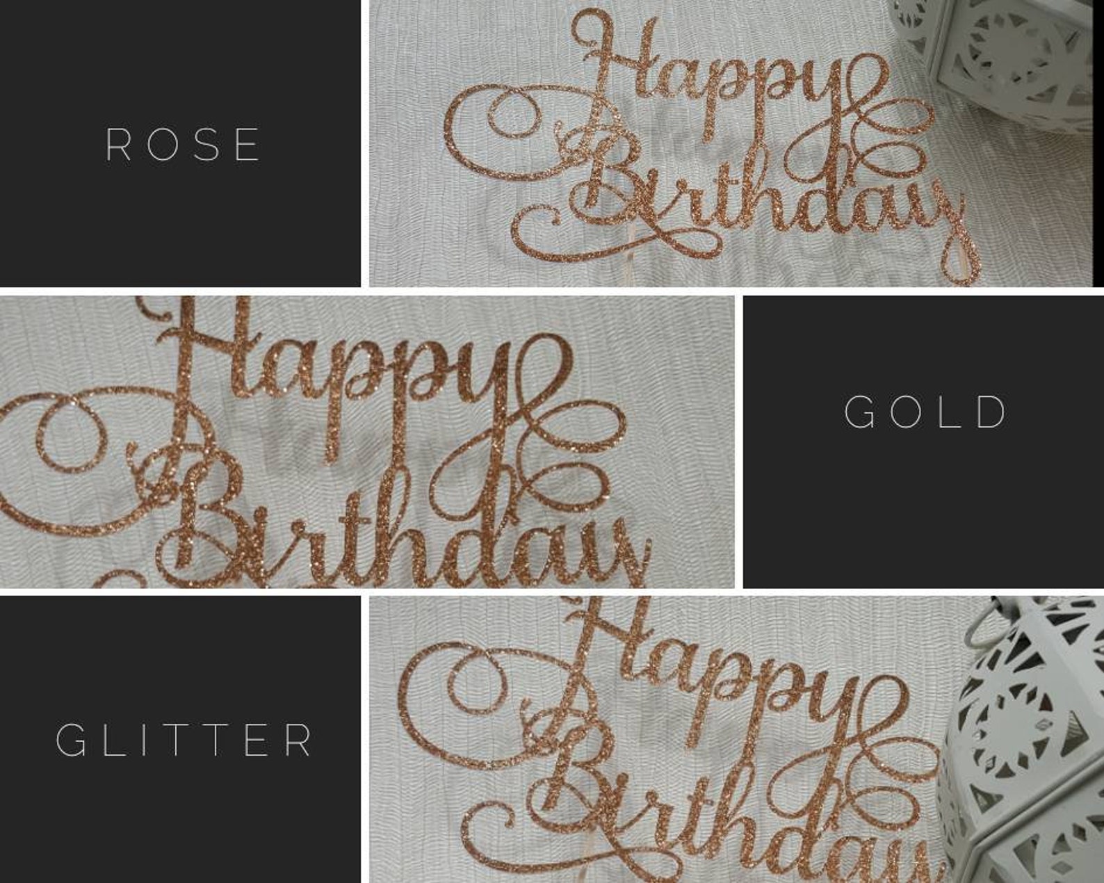 Happy Birthday Rose Gold Cake Topper - Etsy