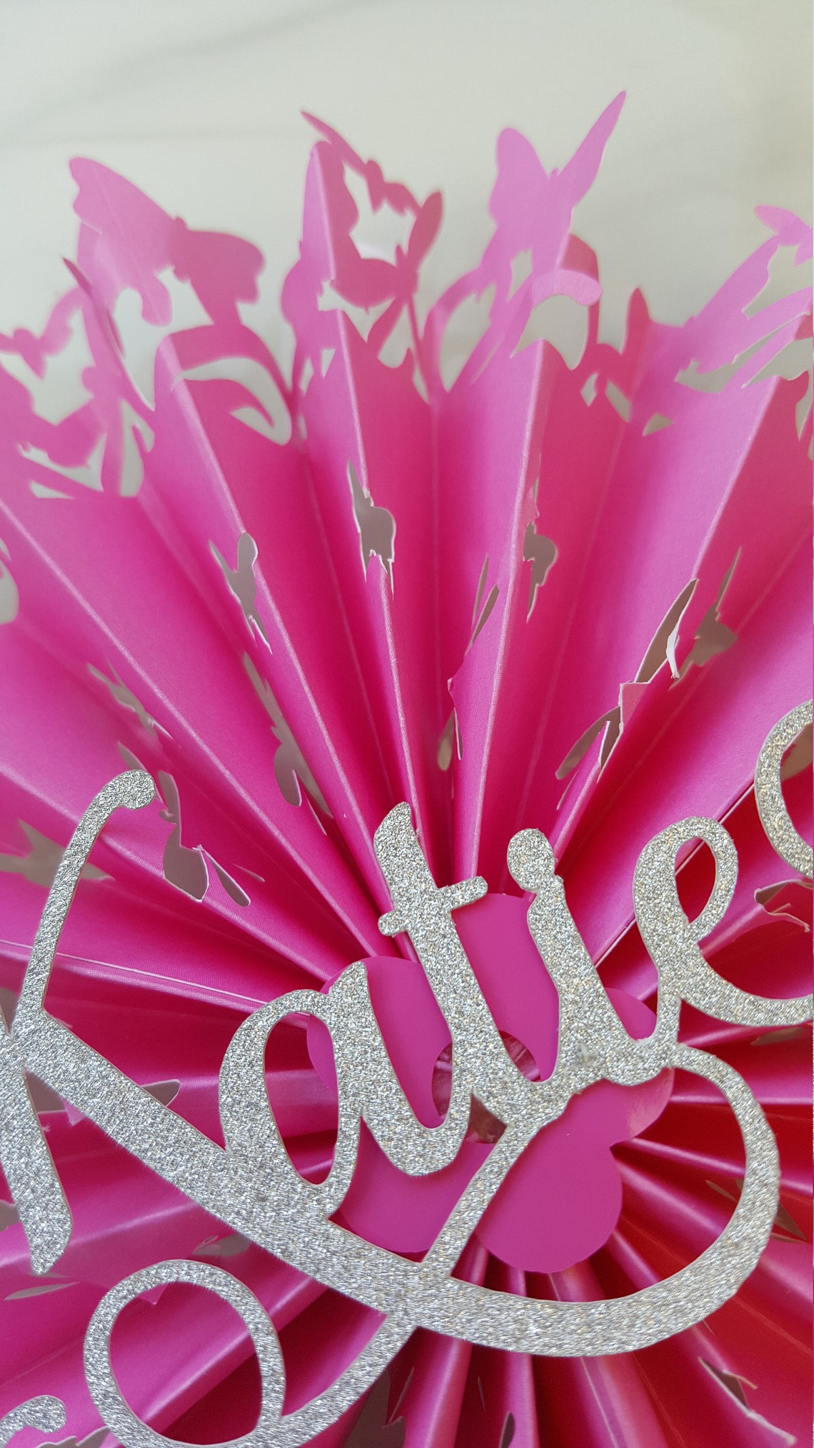 6 Inch Butterfly Detail Rosette Cake Topper | Etsy