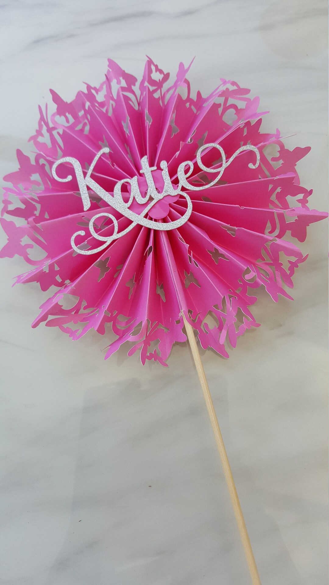 6 Inch Butterfly Detail Rosette Cake Topper - Etsy