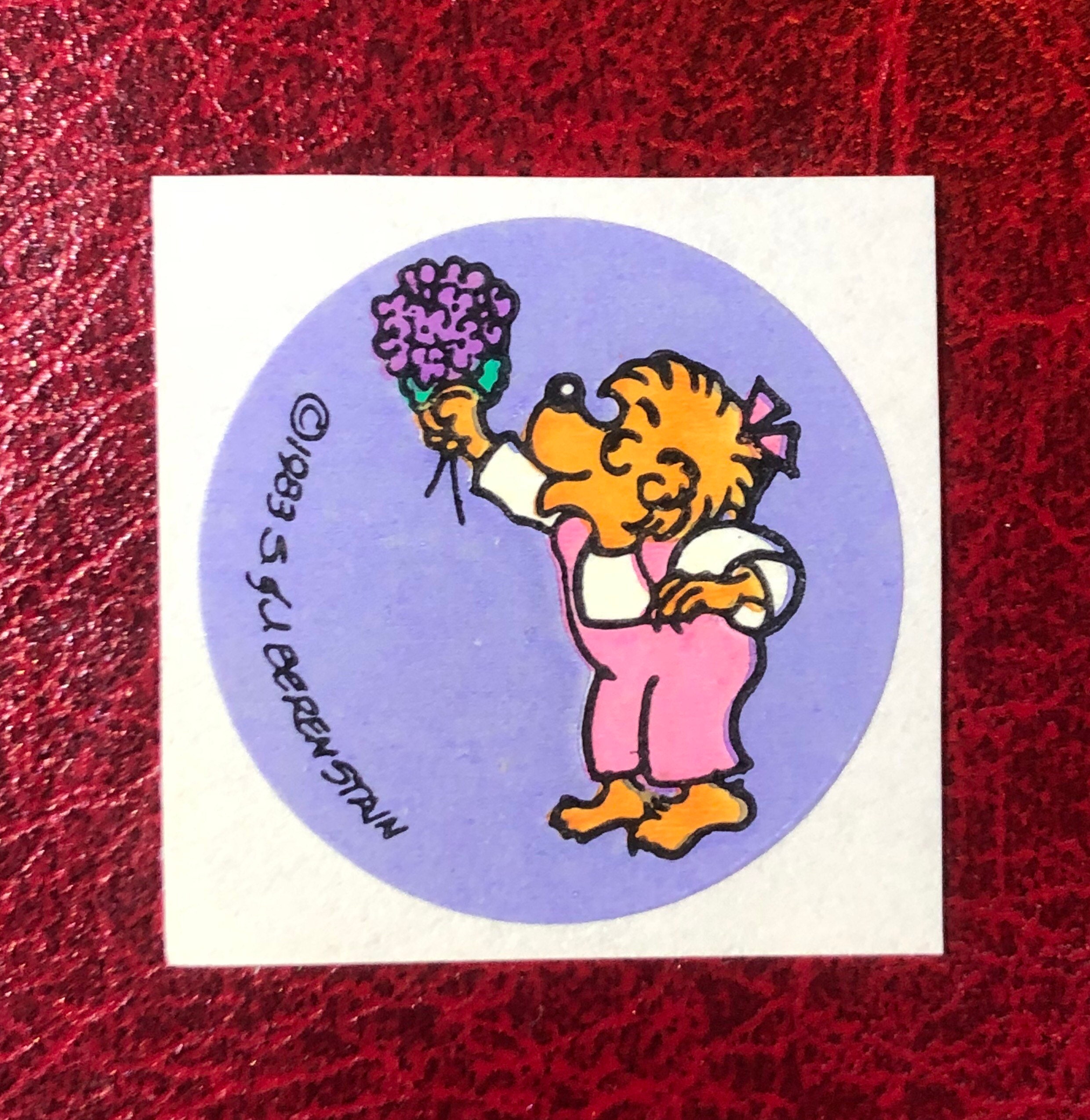 Vintage Berenstain Bears 80s Matte Scratch and Sniff Sticker -flower ...