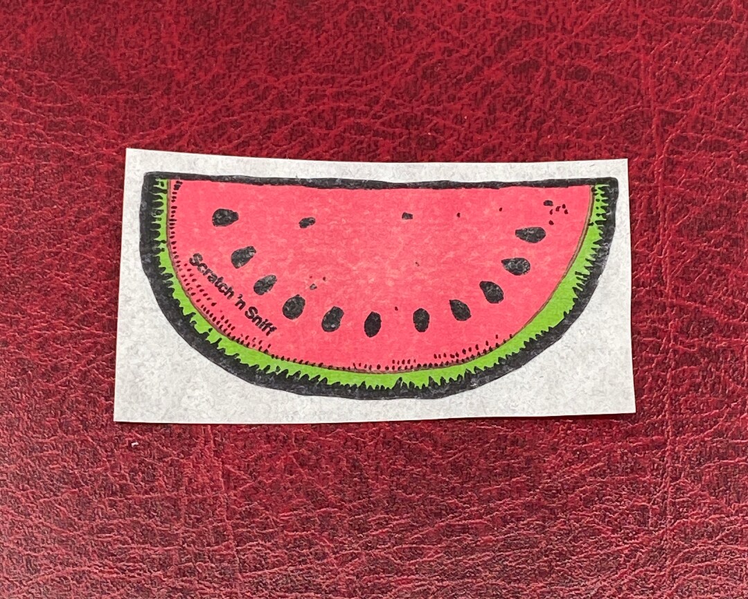 Vintage 80s 3M Diecut Matte Scratch and Sniff Sticker Watermelon Great ...
