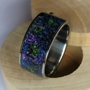 Unique handmade titanium ring Nebula | Etsy