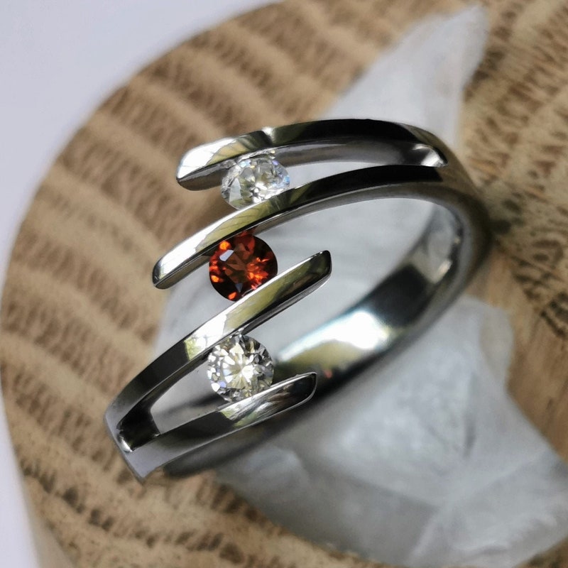 Tension Set Ring - Etsy