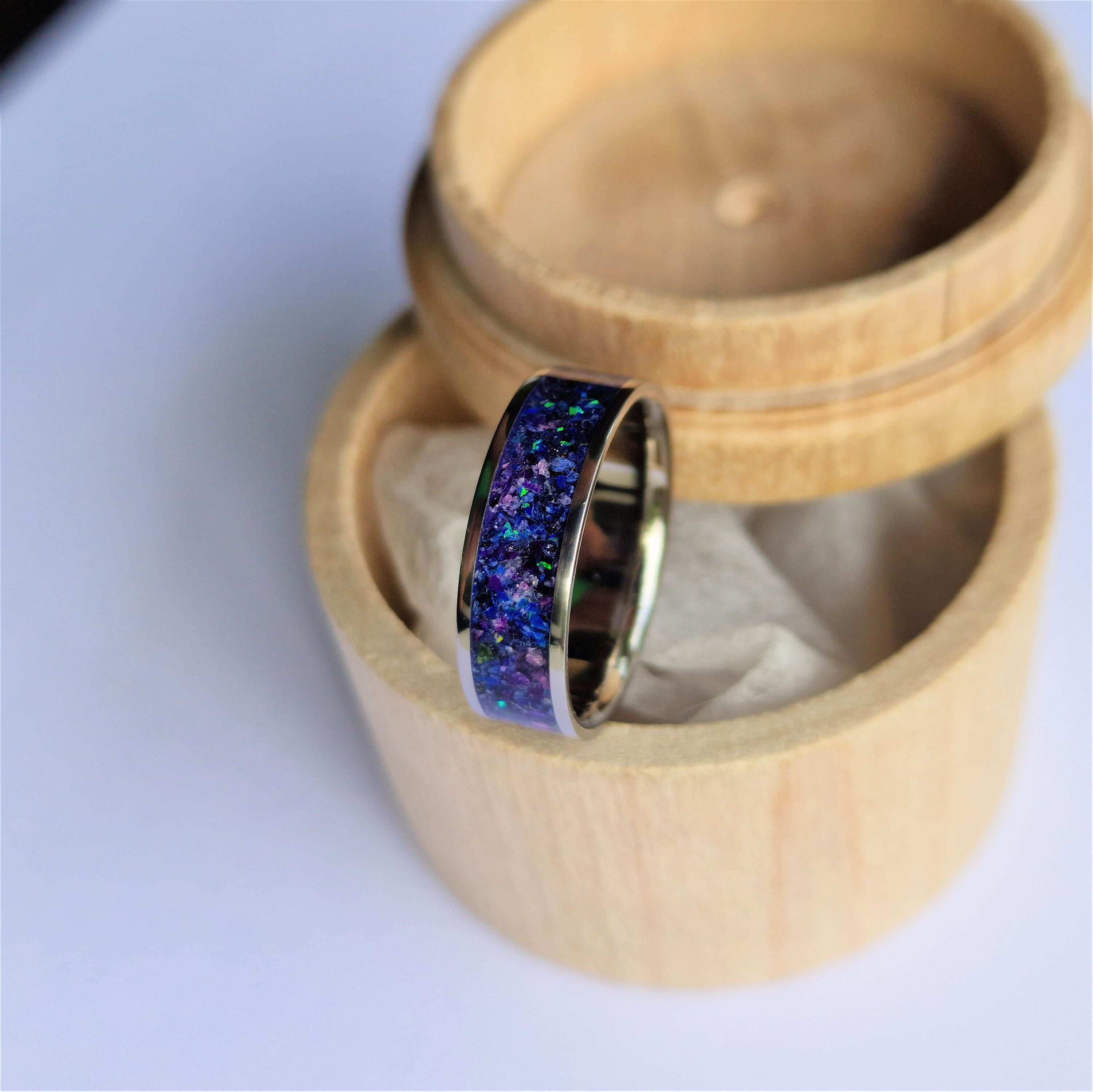 Unique Handmade Titanium Ring nebula - Etsy