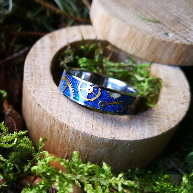 Unique Handmade Titanium Ring "time" - Etsy
