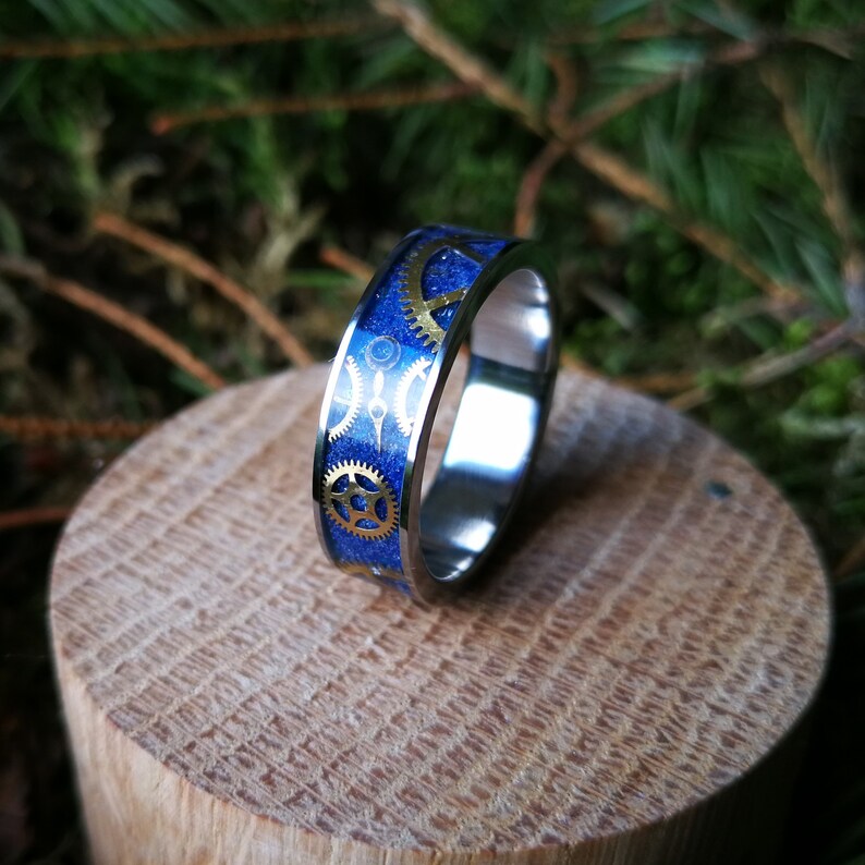 Unique Handmade Titanium Ring time - Etsy