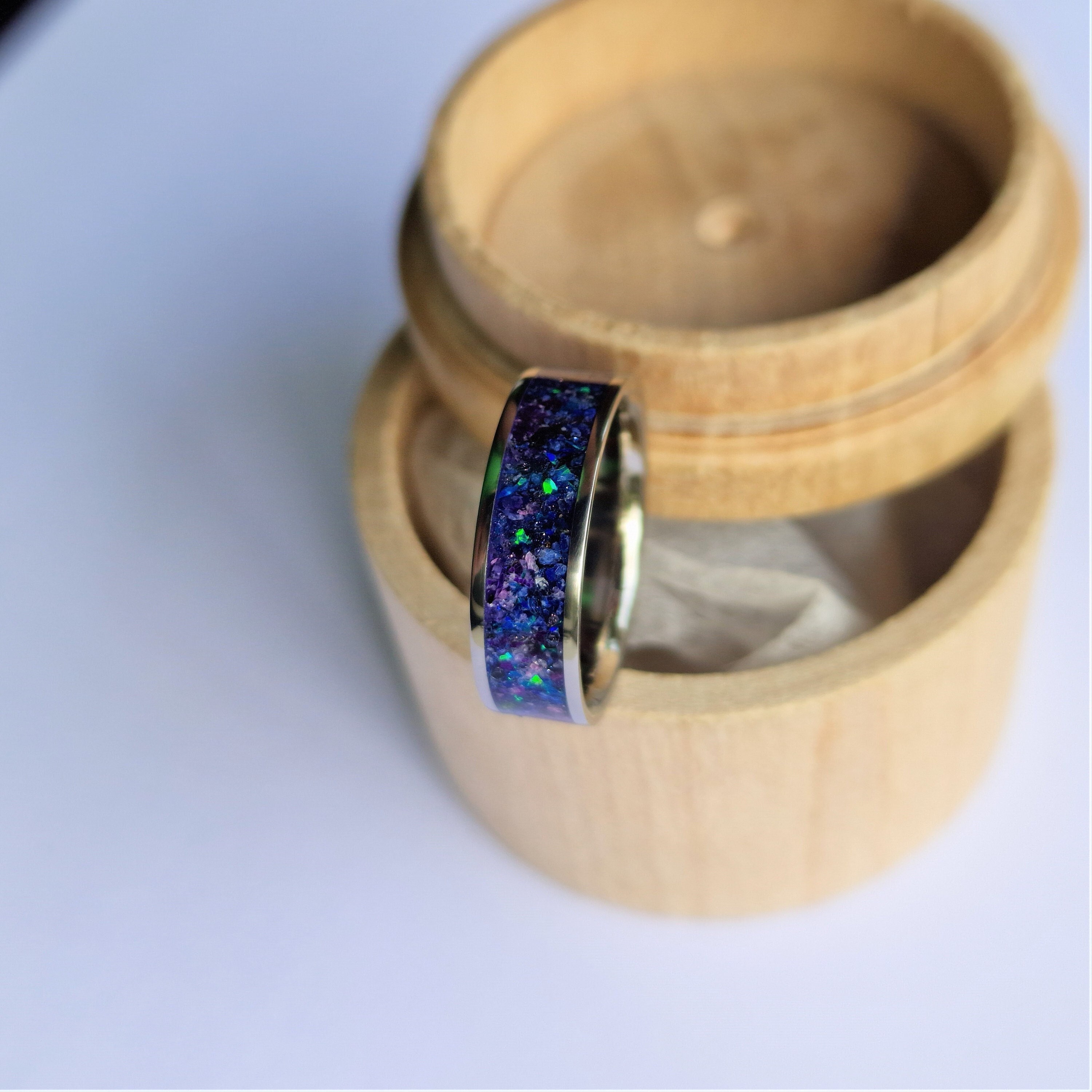 Unique Handmade Titanium Ring nebula - Etsy