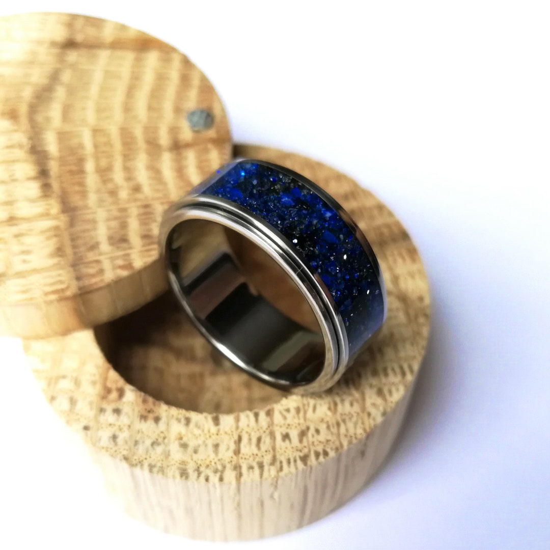 Titanium Spinner Ring "nights Sky". - Etsy